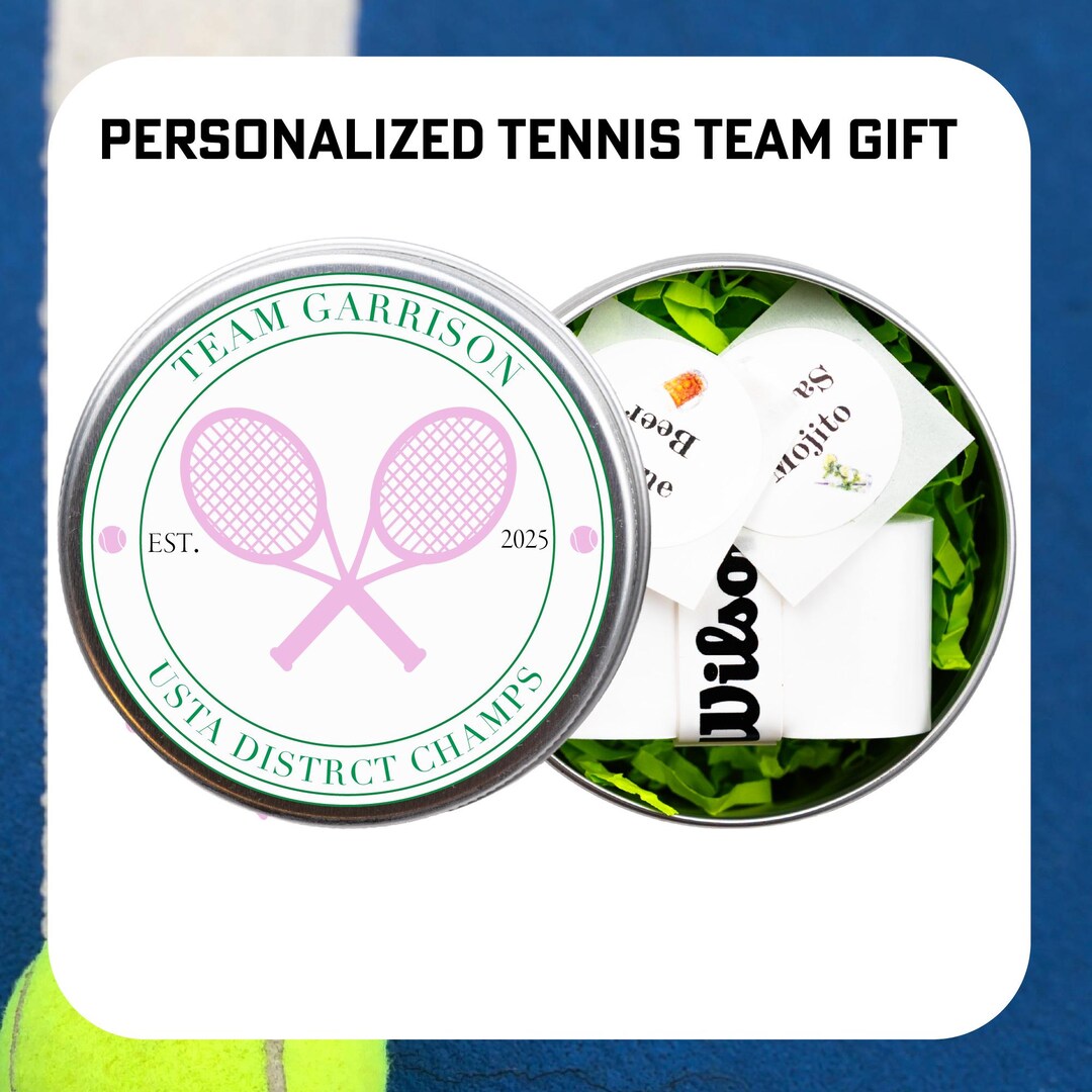 Custom Tennis Team League Tournament Gift - Personalized Sticker, Spin ...