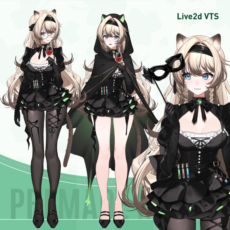 Neko | Live2d Model Premade | 10+toggles | VTS | - Etsy