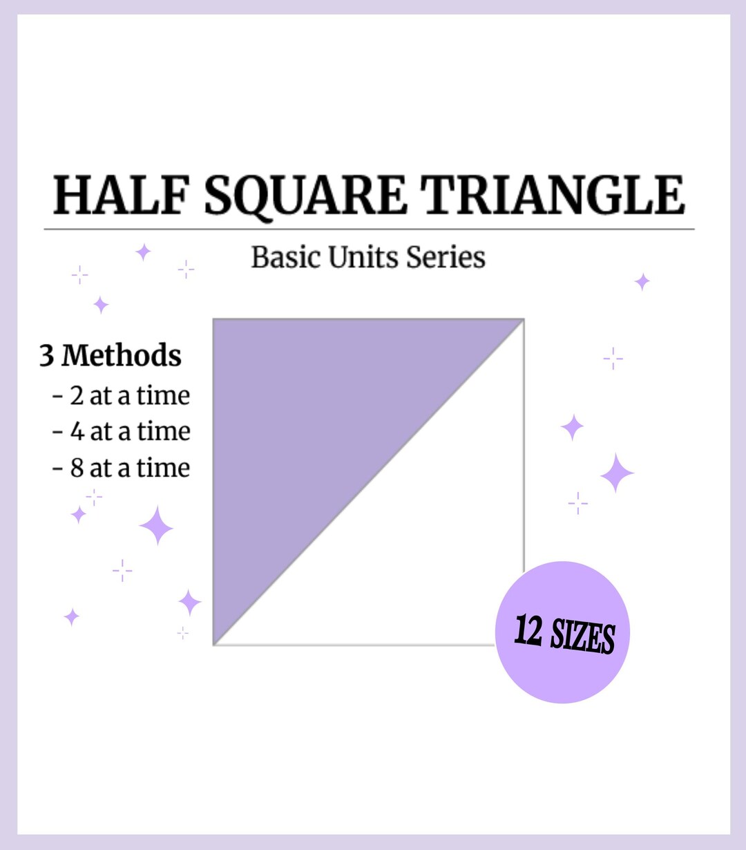 Digital - Half Square Triangle (HST) Quilt Block Pattern - Two at a ...