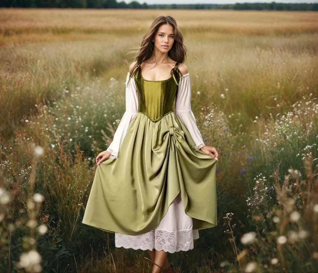 Pull-up Medieval Maxi Skirt, Renaissance Skirt, Edwardian Skirt ...