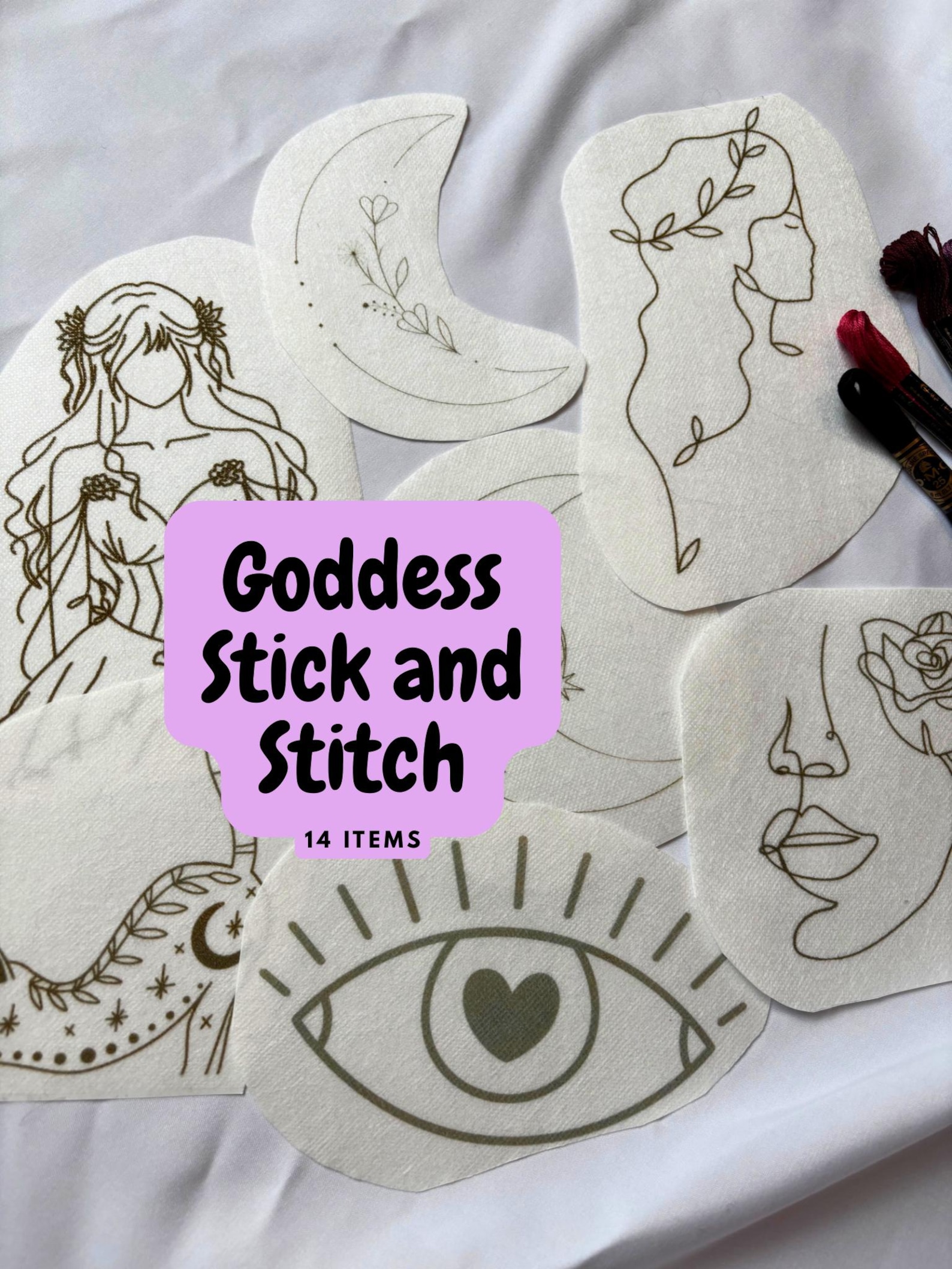 Goddess Stick and Stitch Embroidery Designs - Etsy
