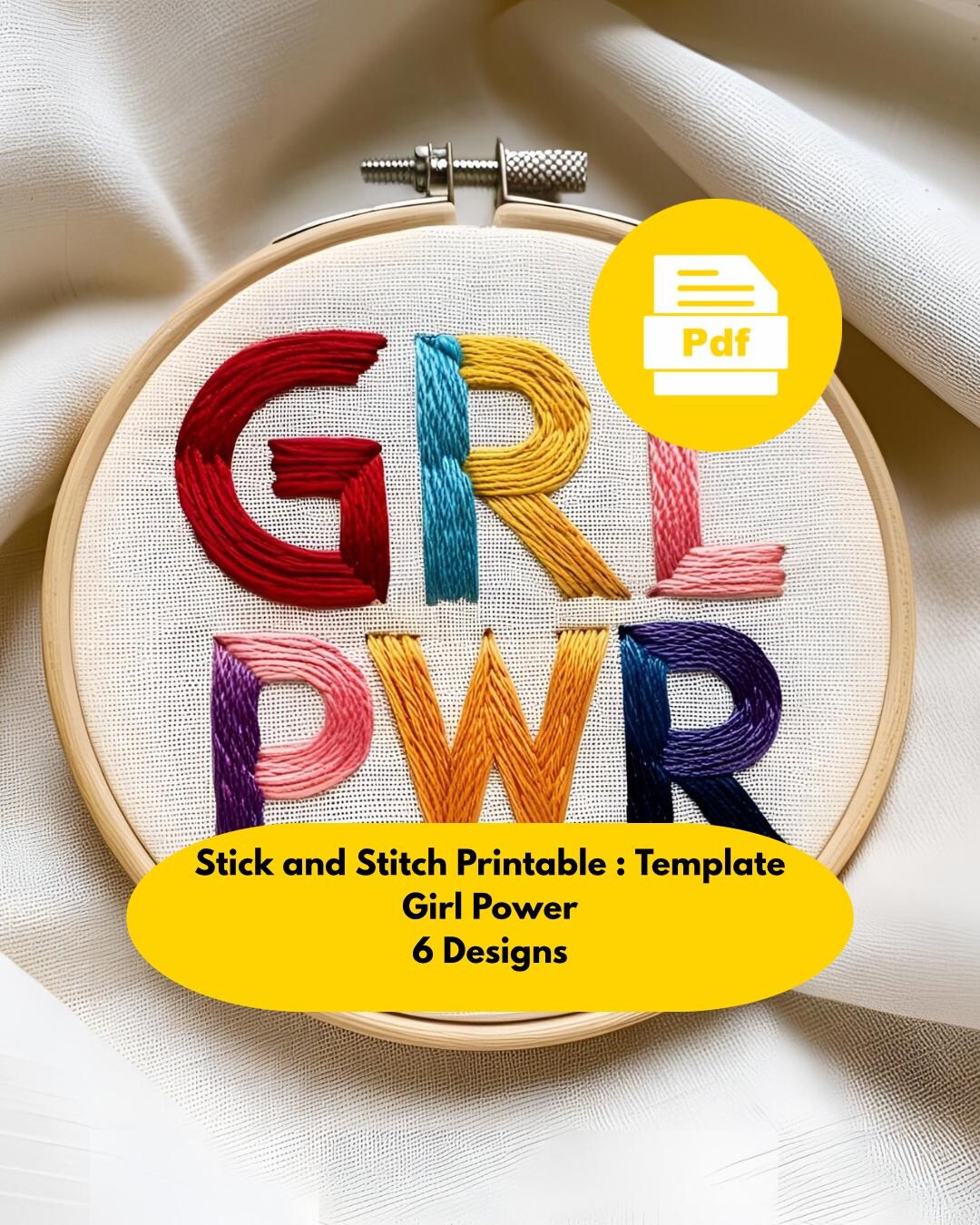 Hand Embroidery Girl Power Designs PDF - Etsy