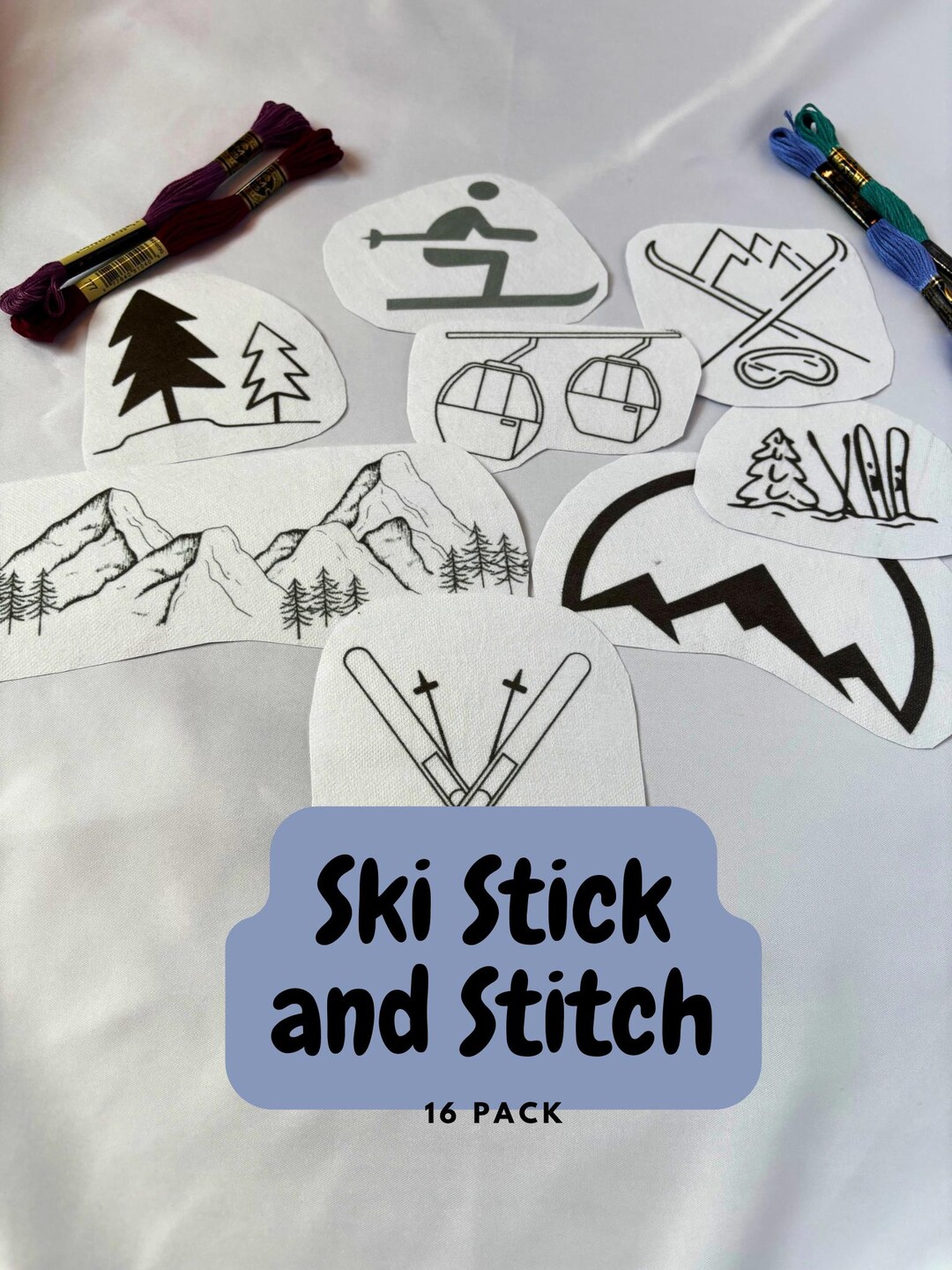 Ski Stick and Stitch Embroidery Patterns and Designs - Etsy