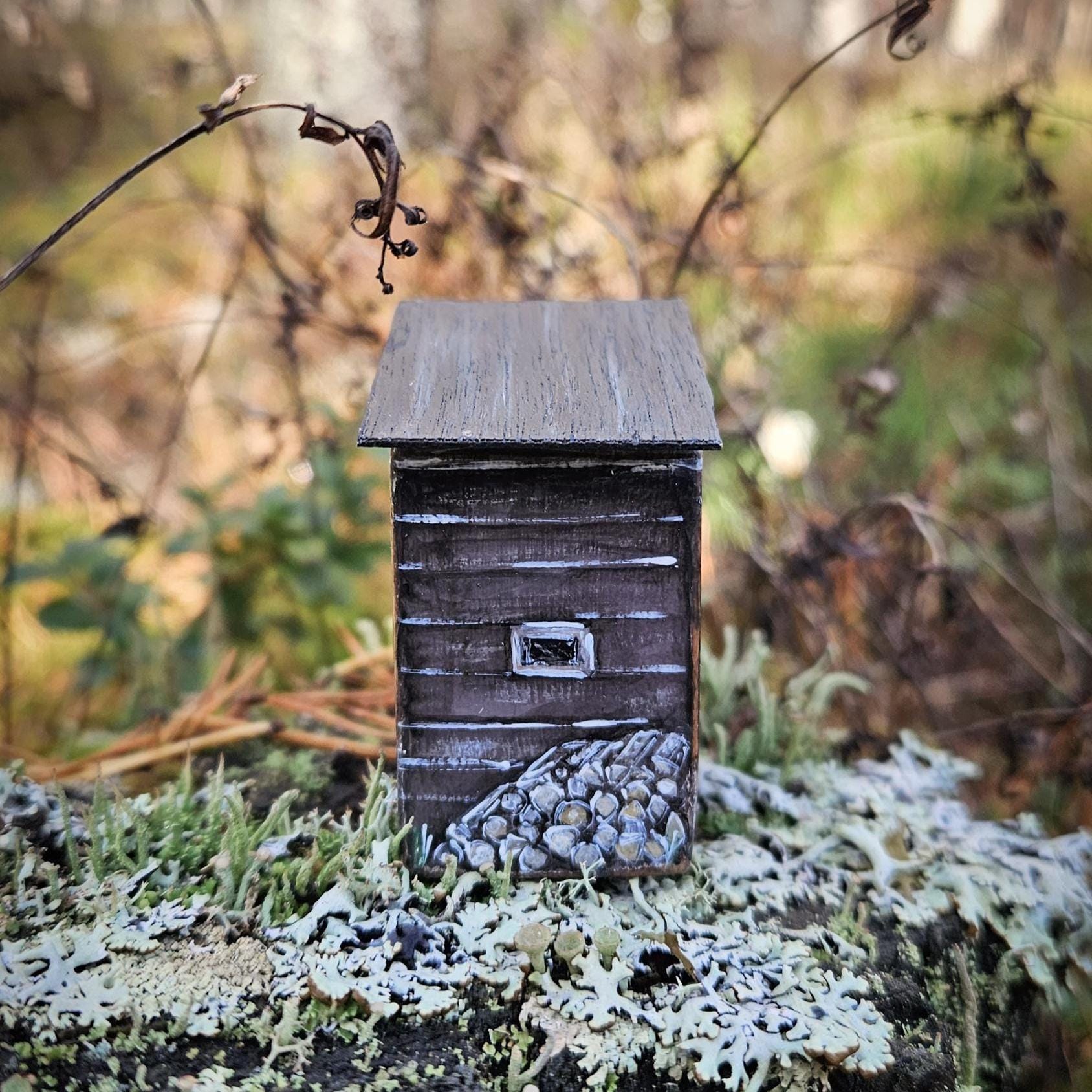 Sauna House Miniature – Hand-painted Nordic Wooden Cabin | Rustic ...