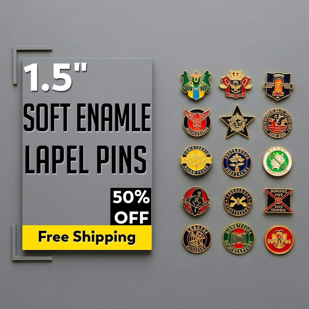 Custom 1.5" Soft Enamel Lapel Pins: Brand & Event Pins - Etsy