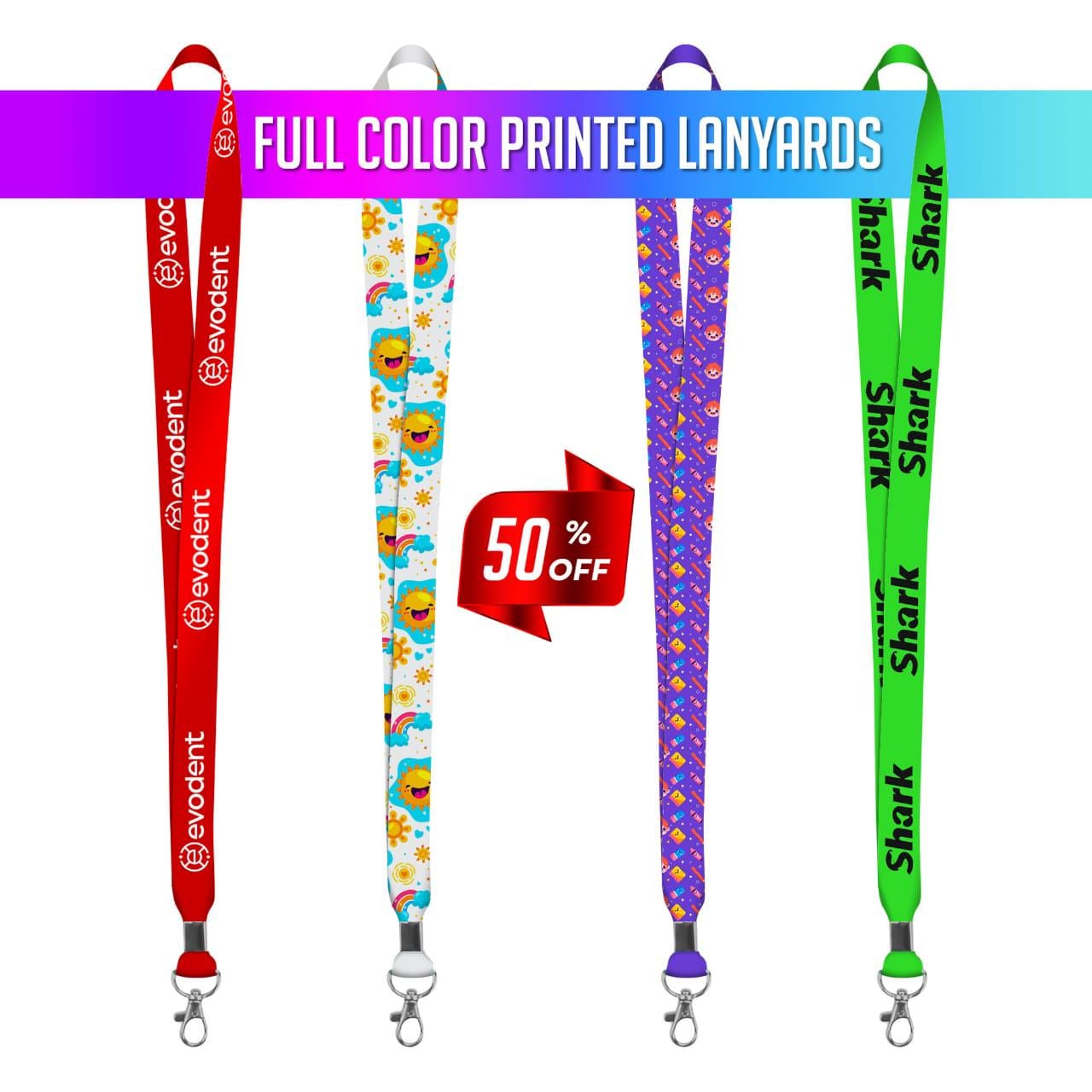 Custom Printed Lanyards: Full Color, Logo, Bulk Order - Etsy