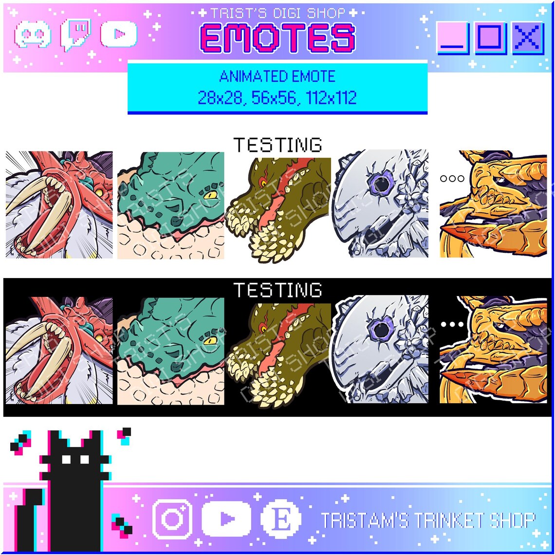 Mhwilds Animated Emotes Pack of 5 for Twitch Discord Youtube | Monster ...