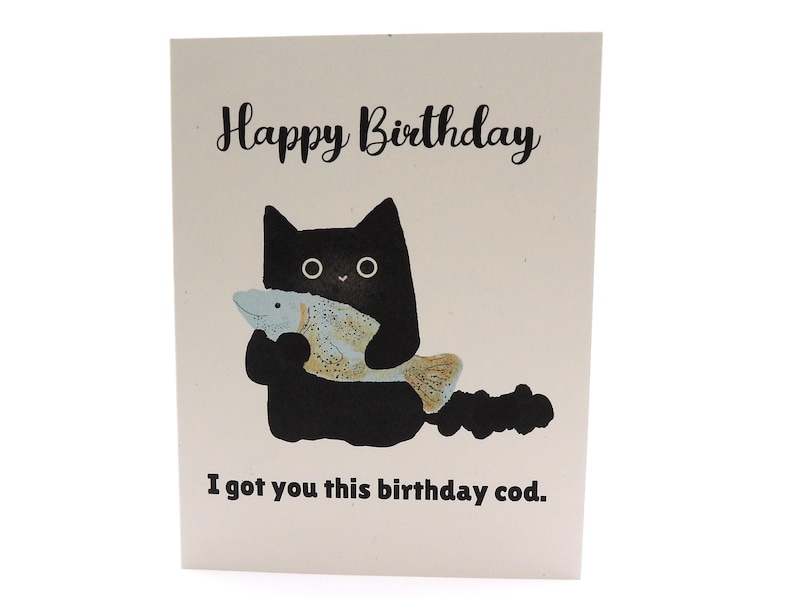 Cat Happy Birthday Card for Anyone| Recycled Paper Sustainable Greeting ...
