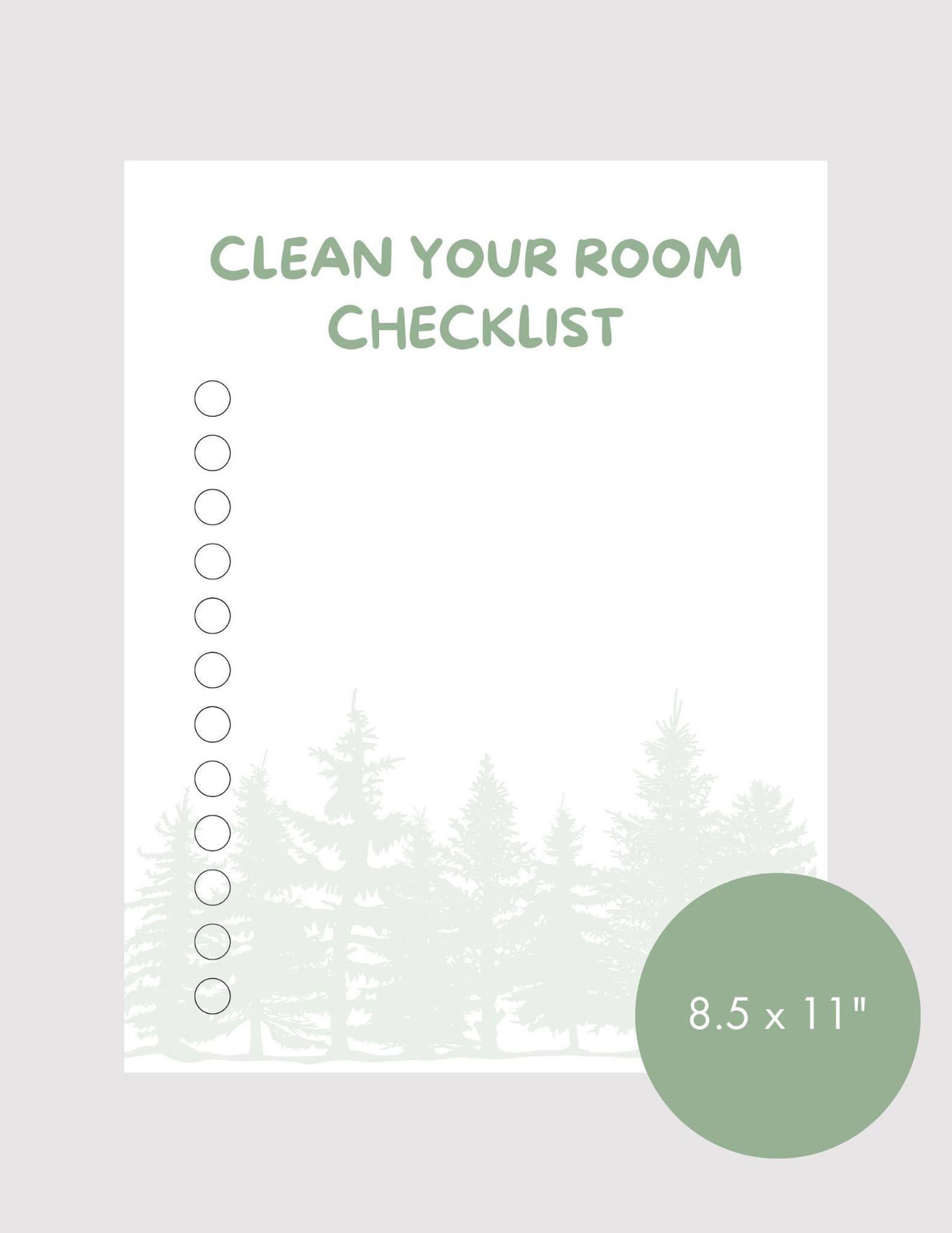 Kids' Clean Your Room Checklist: Printable Chore Chart (digital ...
