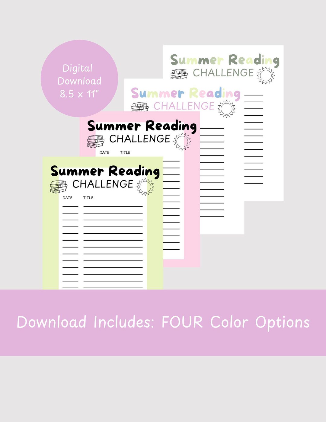 Summer Reading Challenge Tracker I Kids Summer Reading I Printable ...