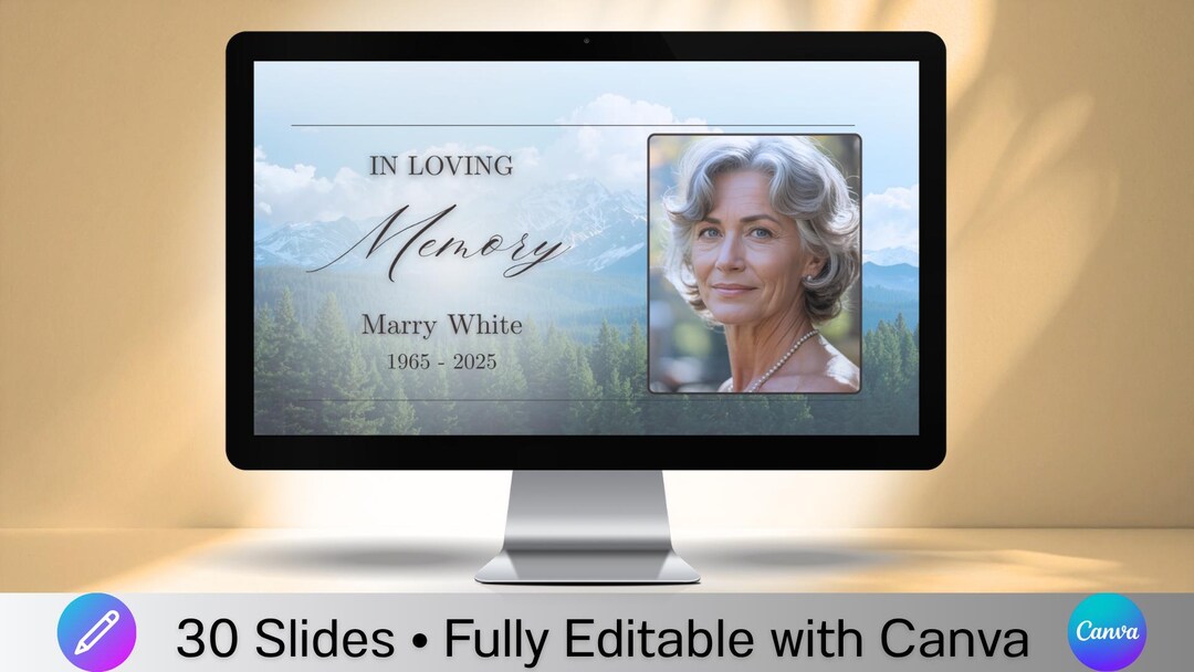Eternal Tribute | Funeral Photo Slideshow Template for Canva | Editable ...