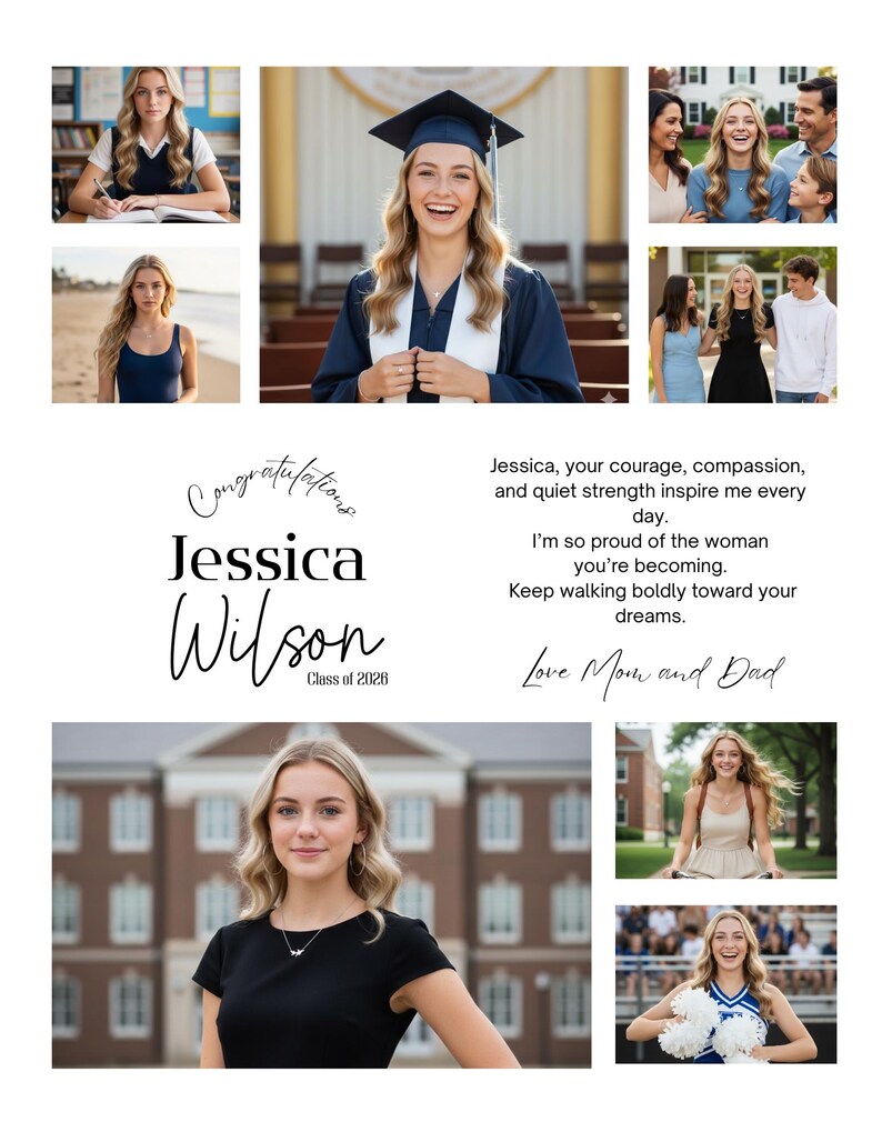 Elegant Senior Girl Yearbook Ad Template • Full Page Tribute (editable ...