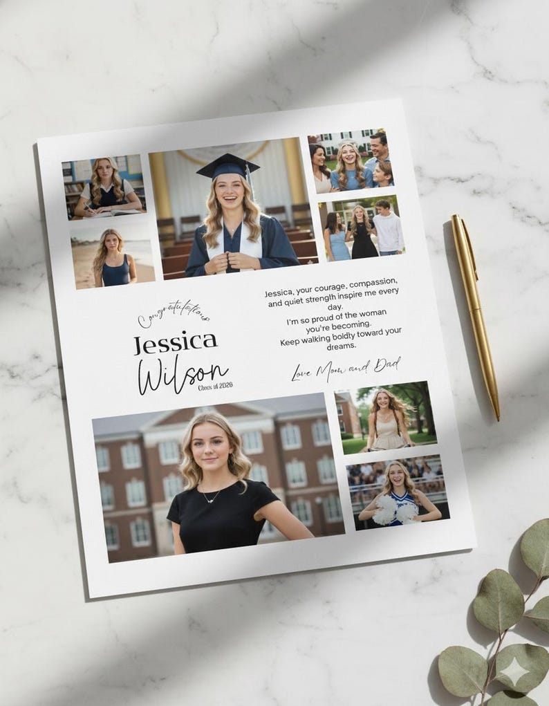 Elegant Senior Girl Yearbook Ad Template • Full Page Tribute (editable ...