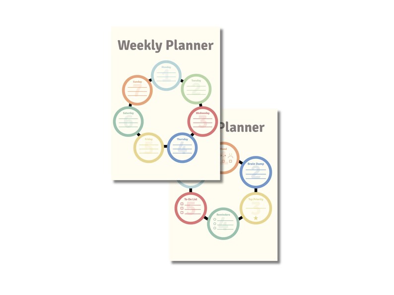 Digital iPad Low-stimulation ADHD Daily & Weekly Planner, Printable A4 ...