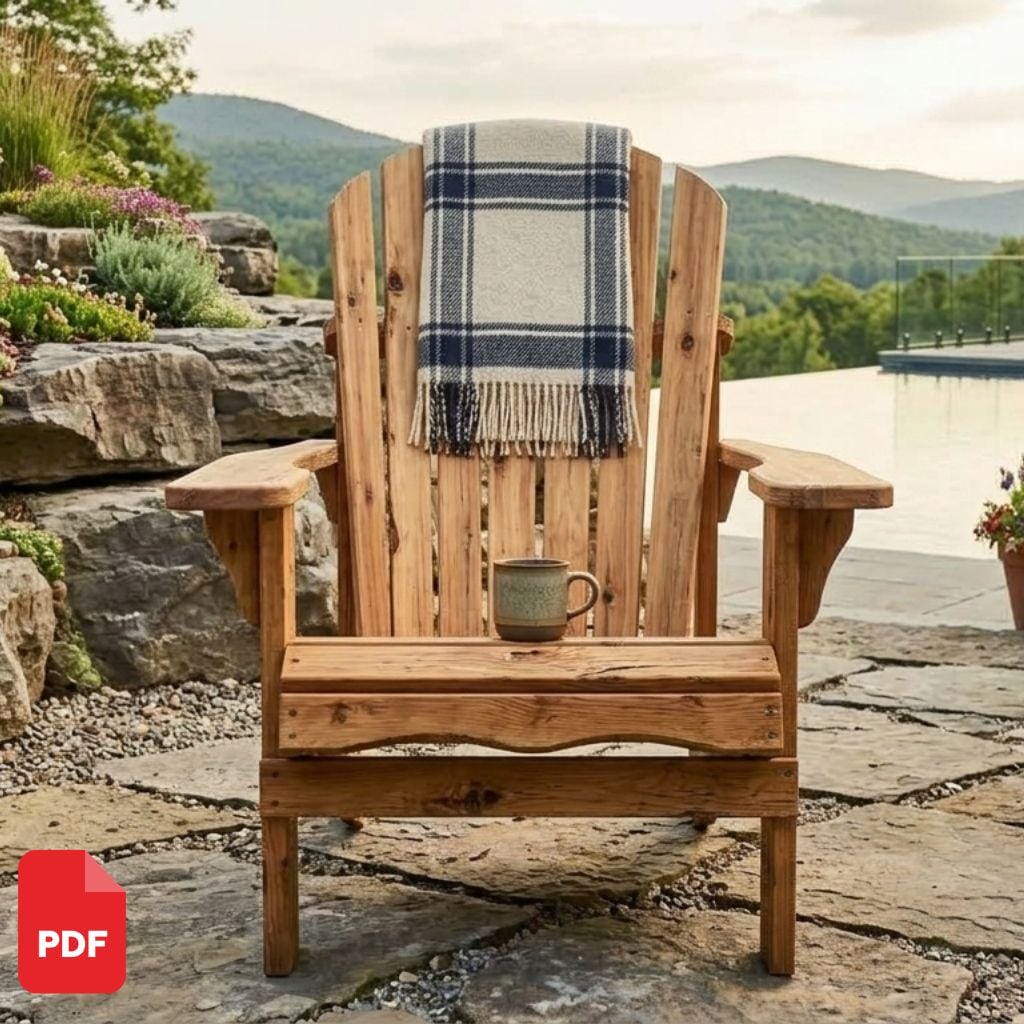 DIY Adirondack Chair Woodworking Plan : Outdoor Patio Chair (PDF ...