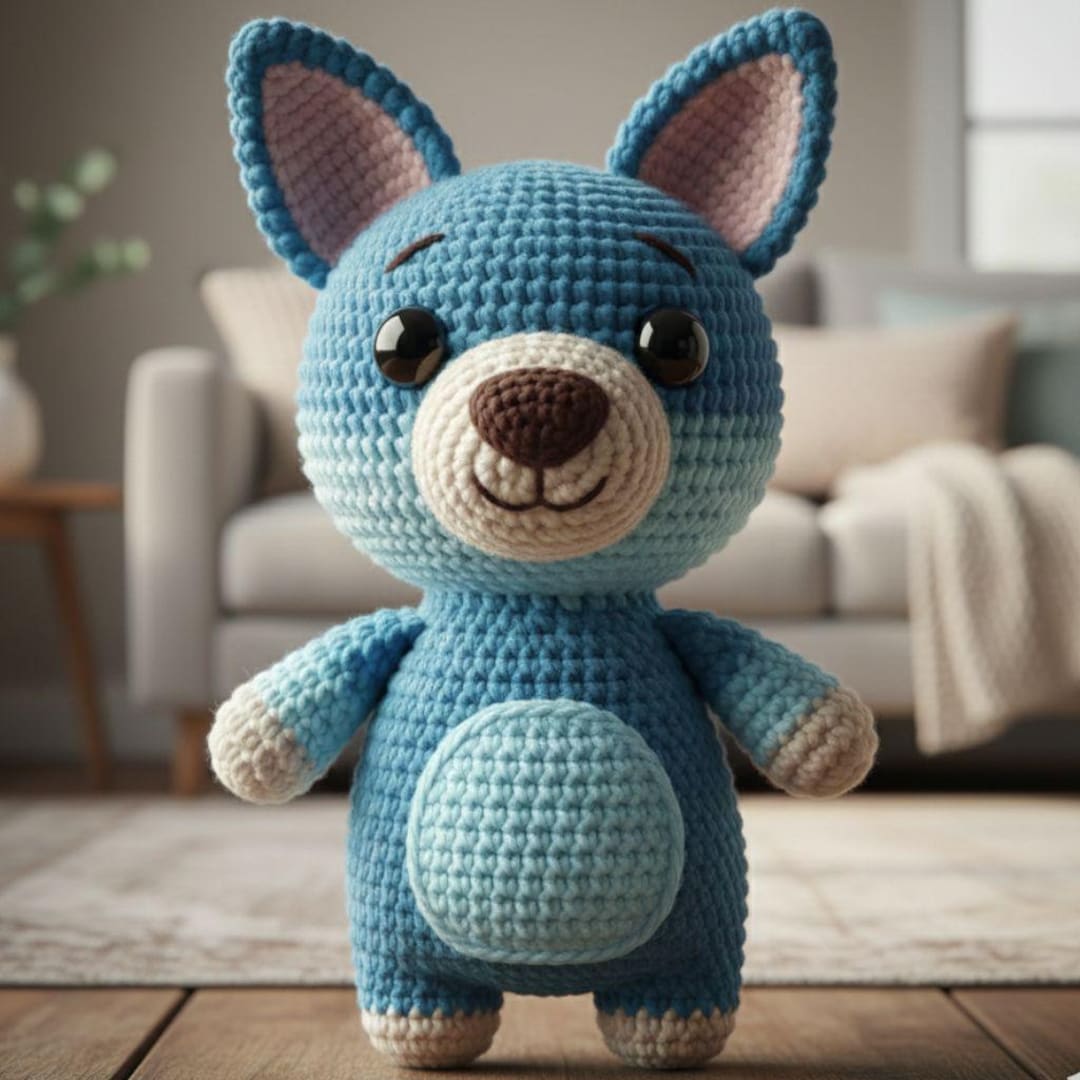 Blue Amigurumi Dog Crochet Pattern: Easy Puppy Plush Tutorial (PDF ...
