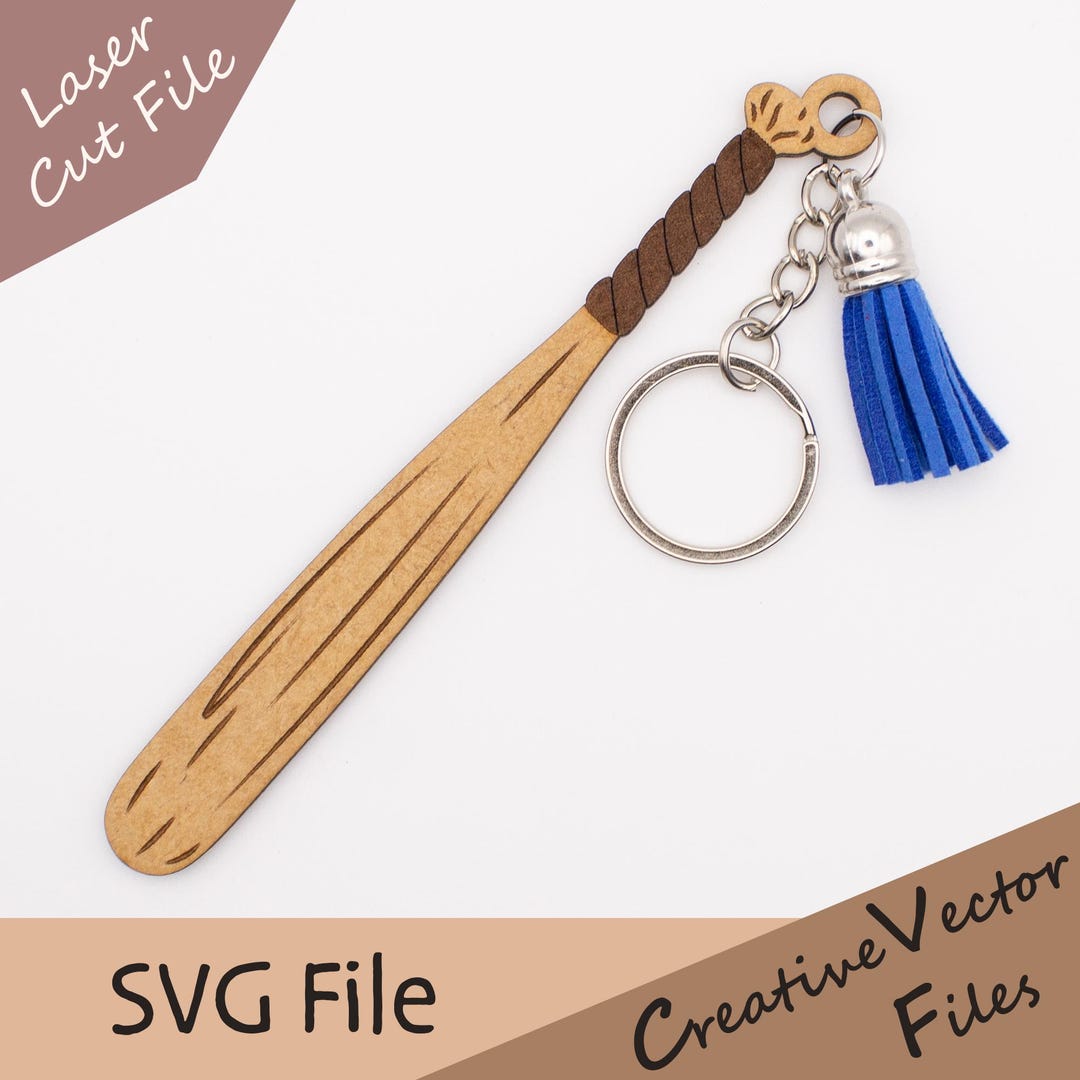 Laser Cut Baseball Bat Keychain SVG File, Digital Download - Etsy