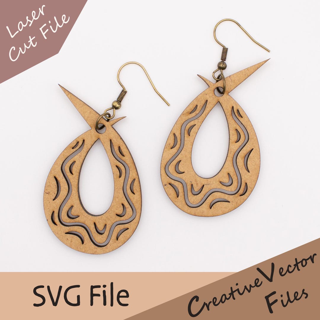 Boho Loop Earring Laser Cut SVG File, Digital Download - Etsy