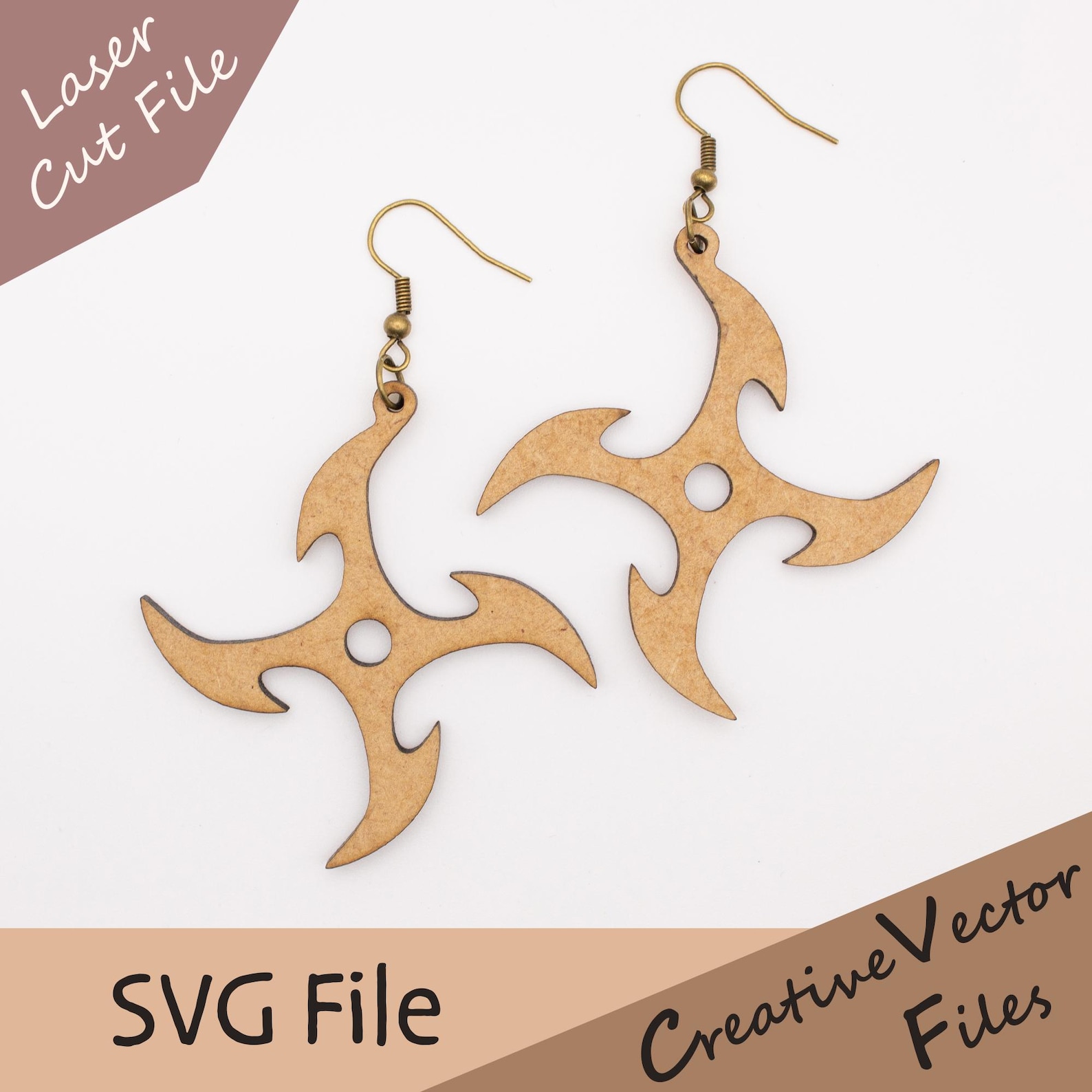 Four Point Shuriken Laser Cut SVG File, Digital Download - Etsy