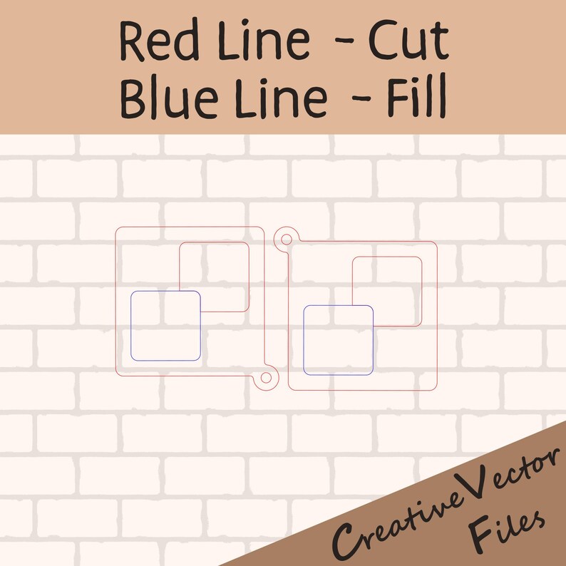 Modern Square Earring Laser Cut SVG File, Digital Download - Etsy