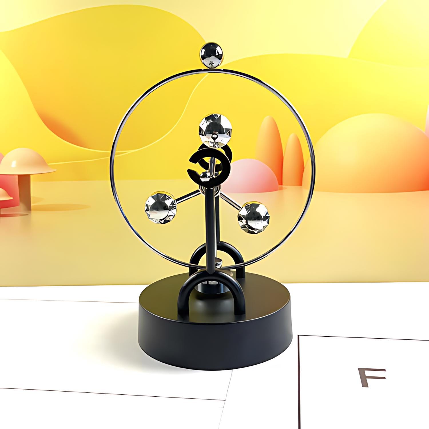 Electronic Perpetual Motion Sculpture, Revolving Ball Kinetic Desk Toy ...