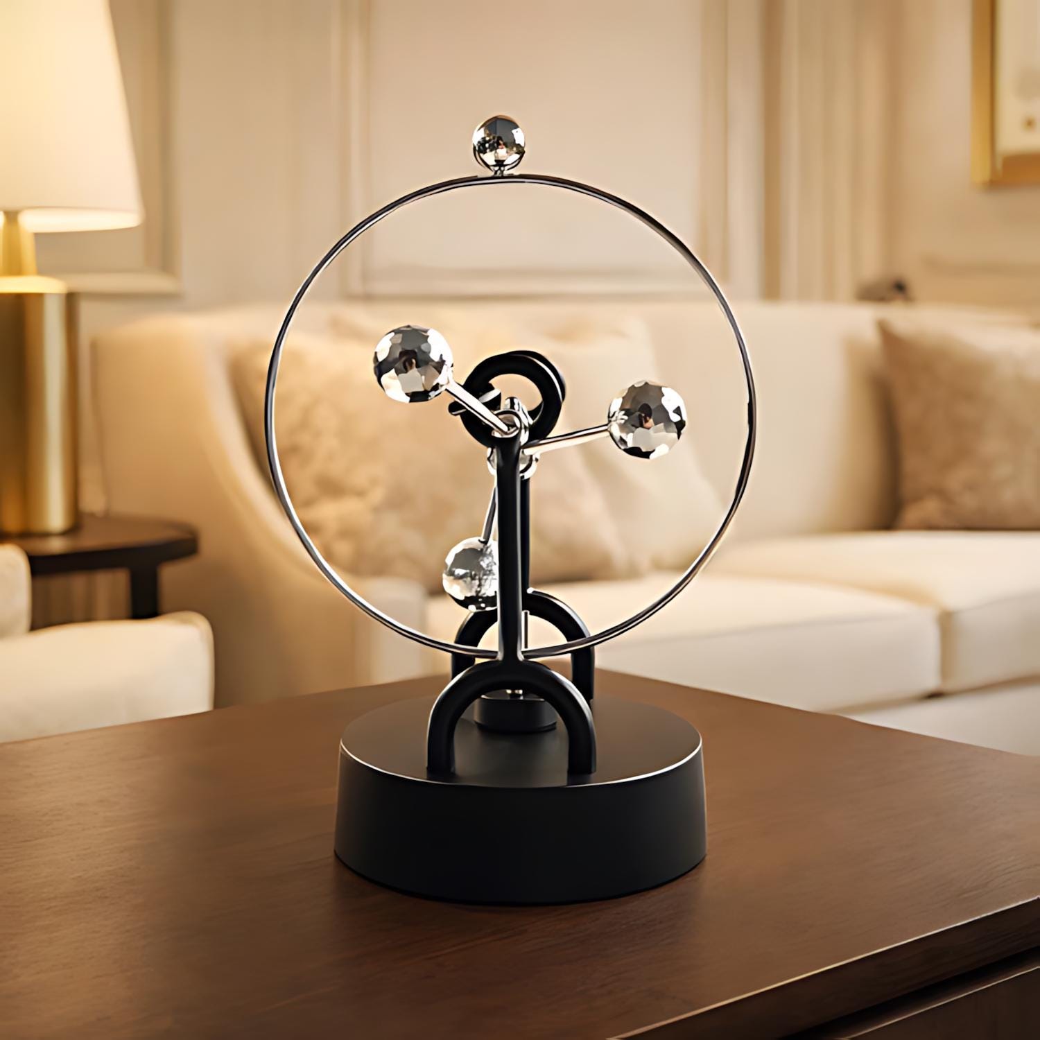 Electronic Perpetual Motion Sculpture, Revolving Ball Kinetic Desk Toy ...