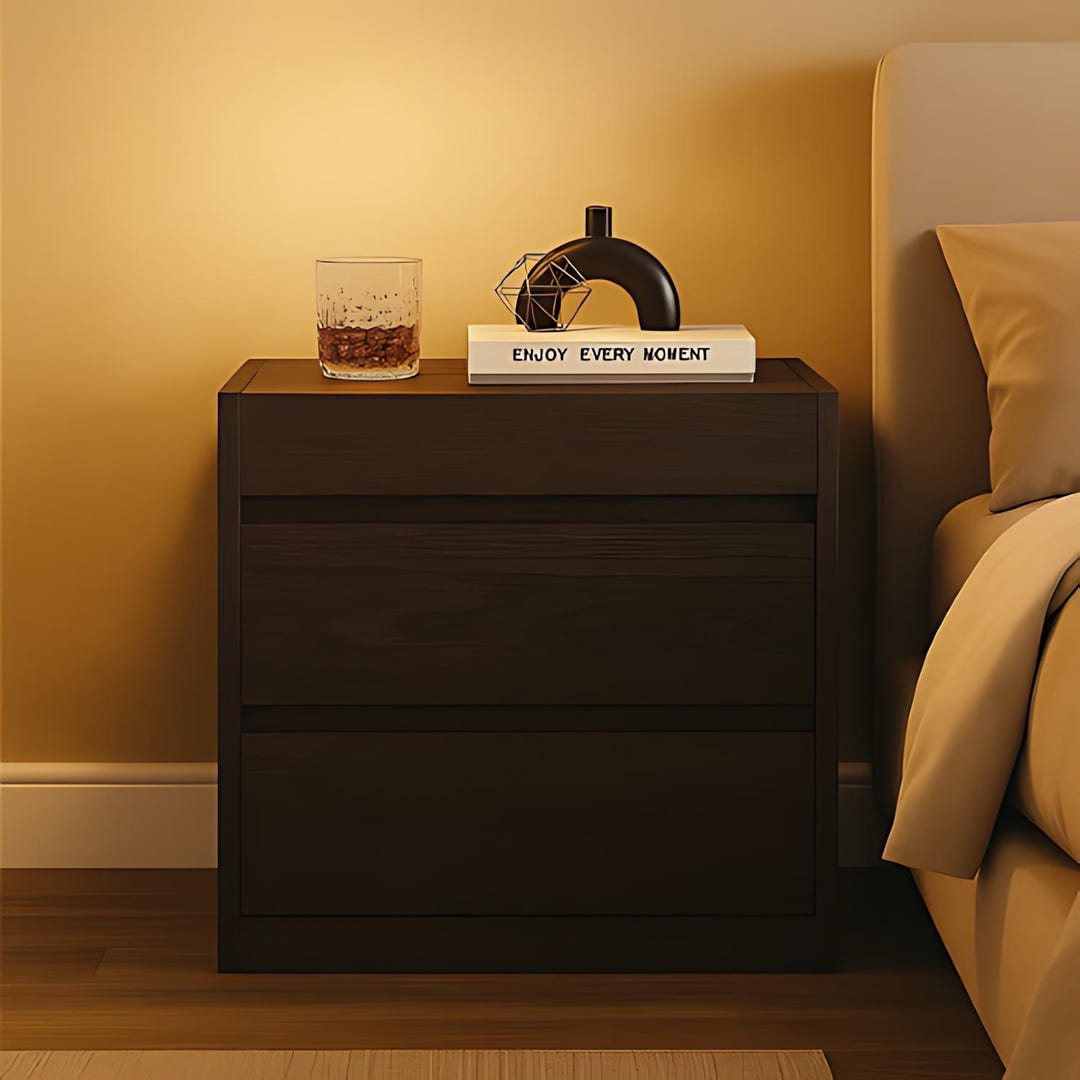 Narrow Nightstand With Hidden Storage • Walnut Modern Bedside Table - Etsy