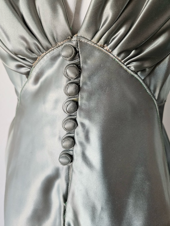 1930s Heavyweight Satin Evening Gown - Bust 34” Waist… - Gem