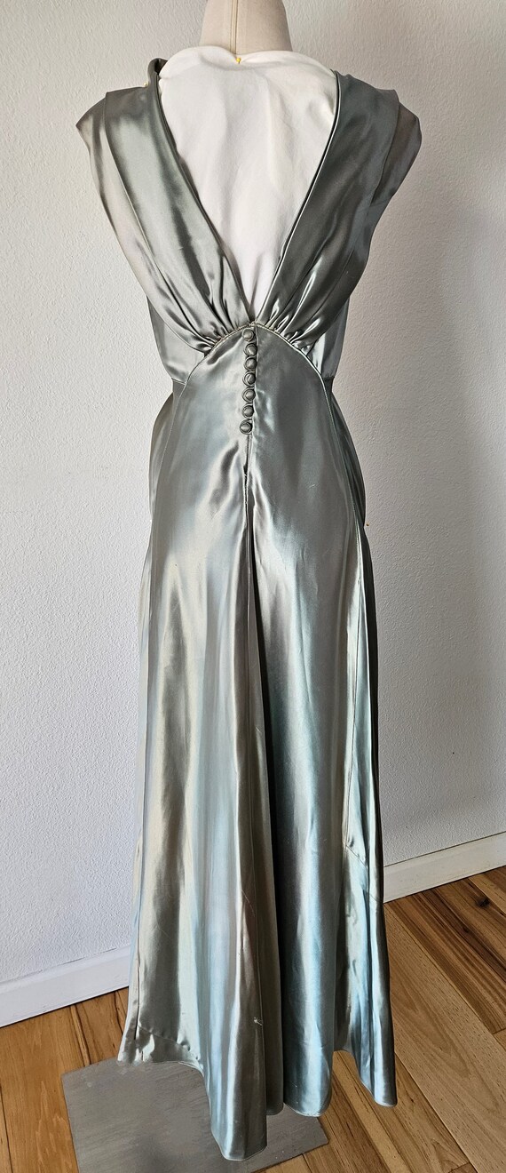 1930s Heavyweight Satin Evening Gown - Bust 34” Waist… - Gem