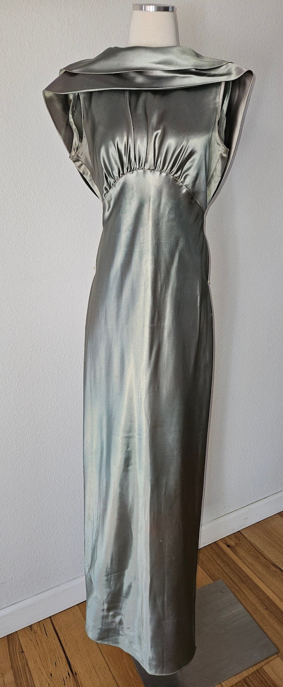 1930s Heavyweight Satin Evening Gown - Bust 34” Waist… - Gem