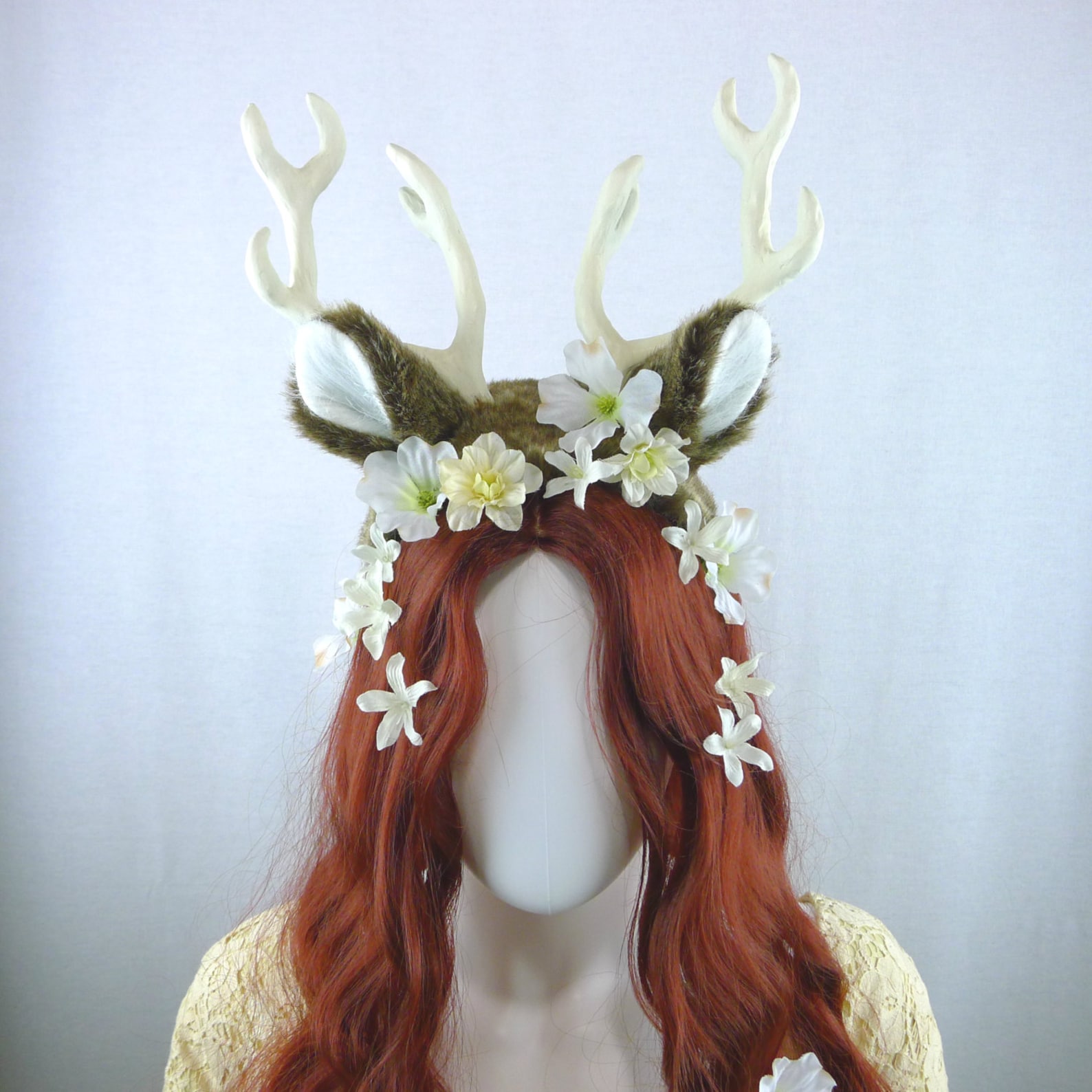 White-tailed Deer Costume Antler Headpiece and Tail | Etsy