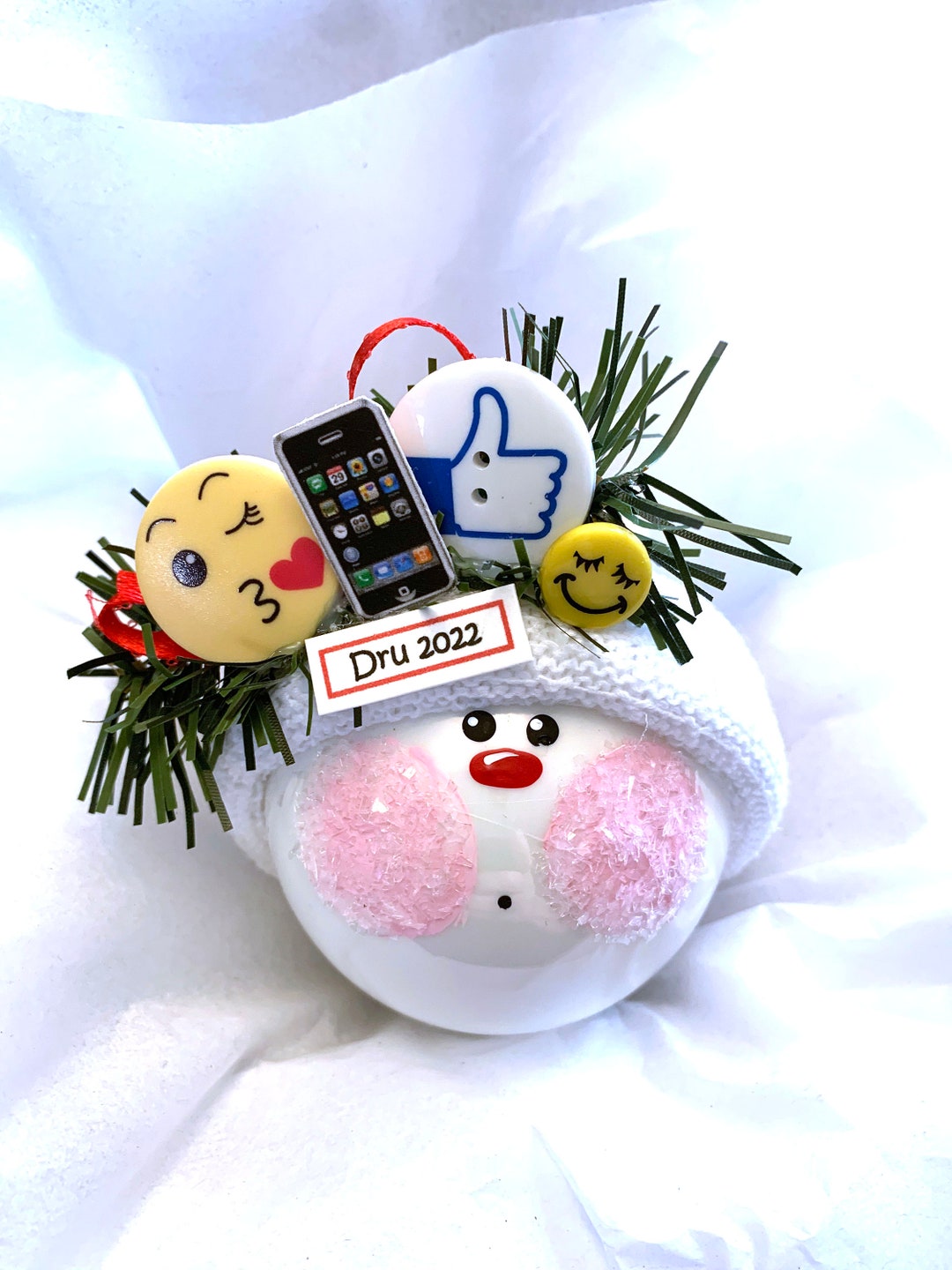 Cellphone Christmas Gift Ornament Cell Phone With Emojis by - Etsy