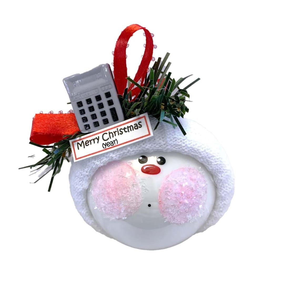 Accountant Christmas Gift Ornaments Calculator Townsend Custom - Etsy