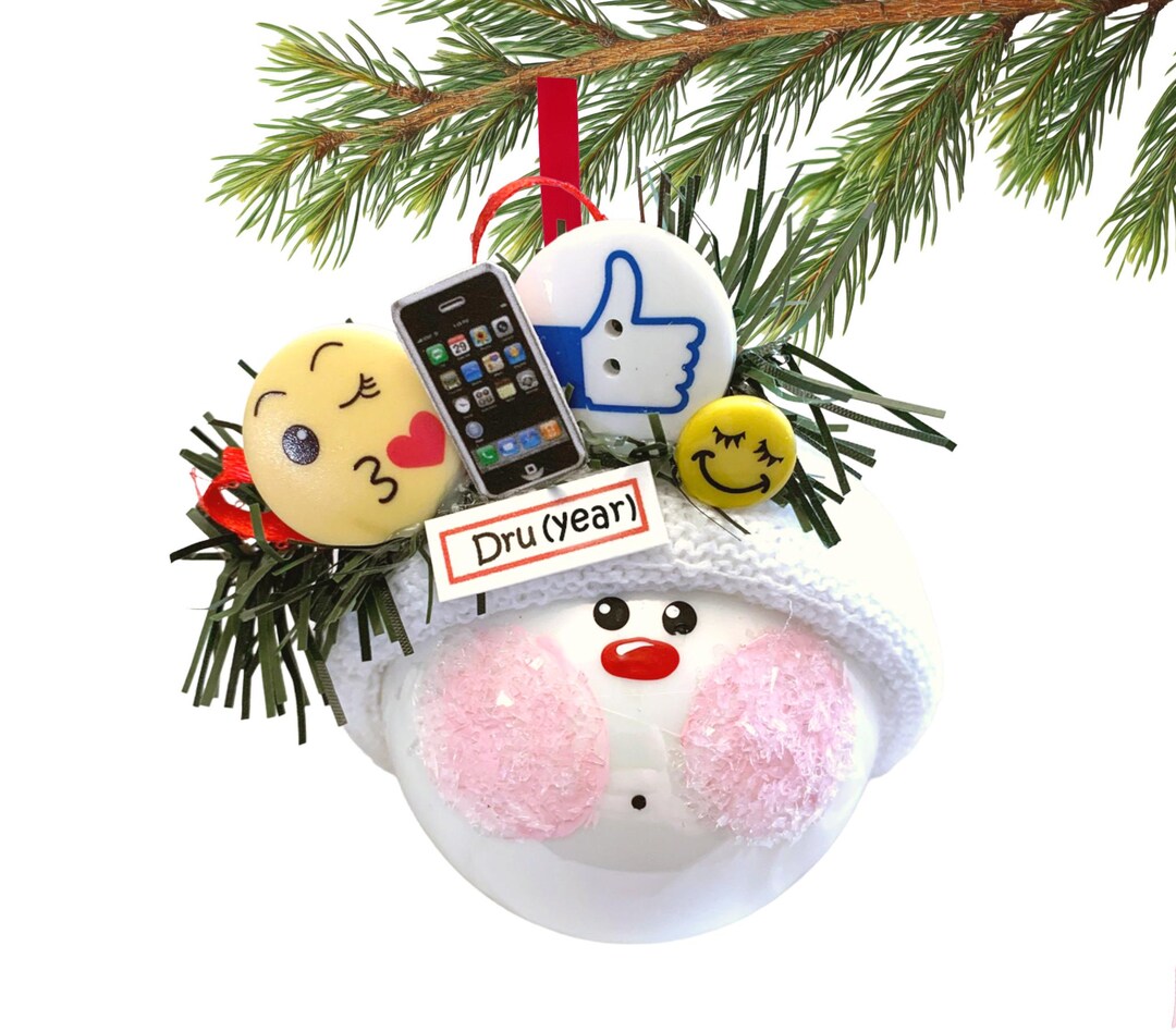 Cellphone Christmas Gift Ornament Cell Phone With Emojis by Townsend ...