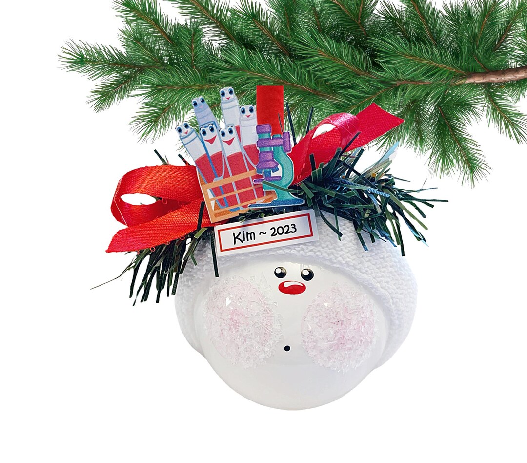 Scientist Christmas Ornaments Laboratory Blood Vials Microscope ...