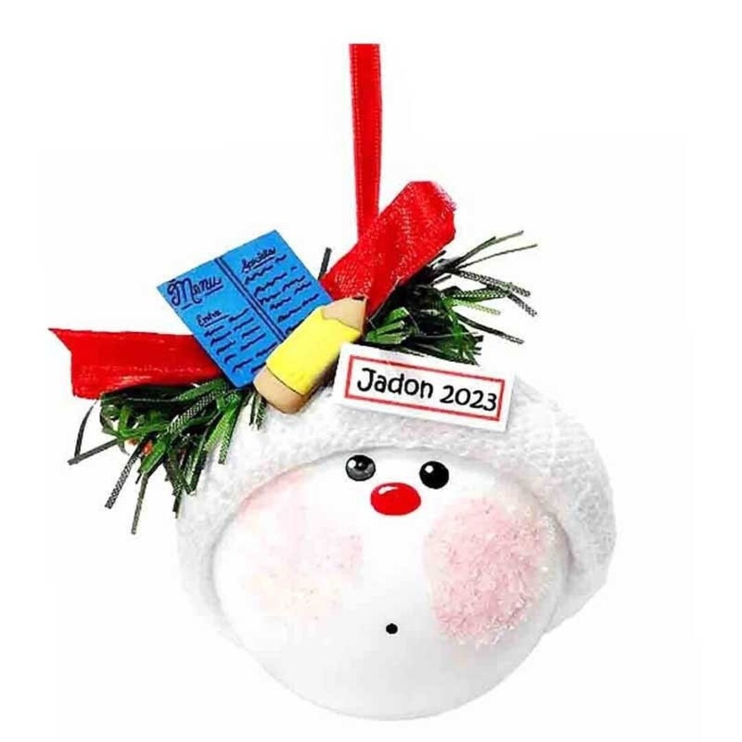 Favorite Waitress Christmas Gift Ornaments Waiter Menu Pencil color May ...