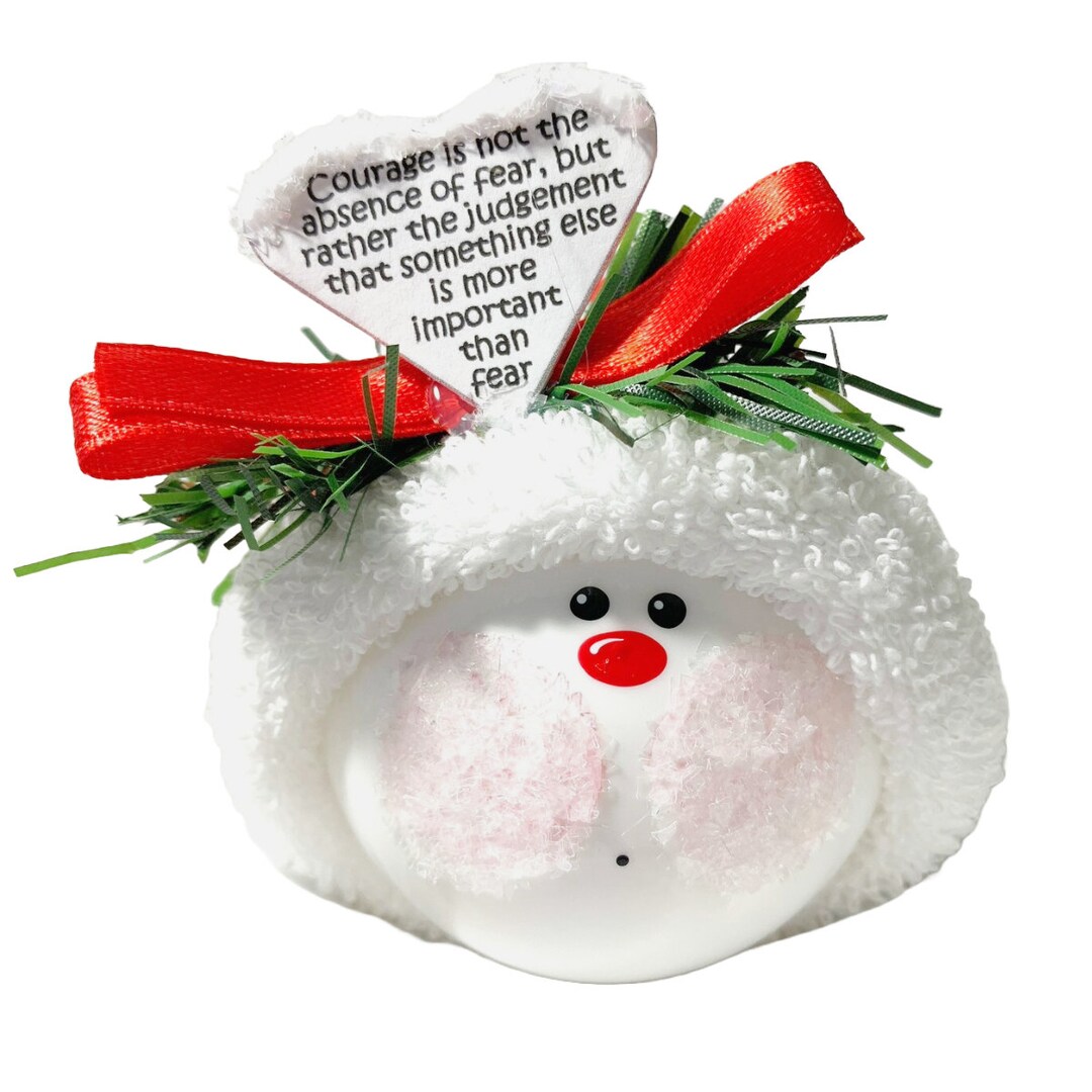 Courage to Fight Gift Christmas Ornaments White Heart Poem Townsend ...