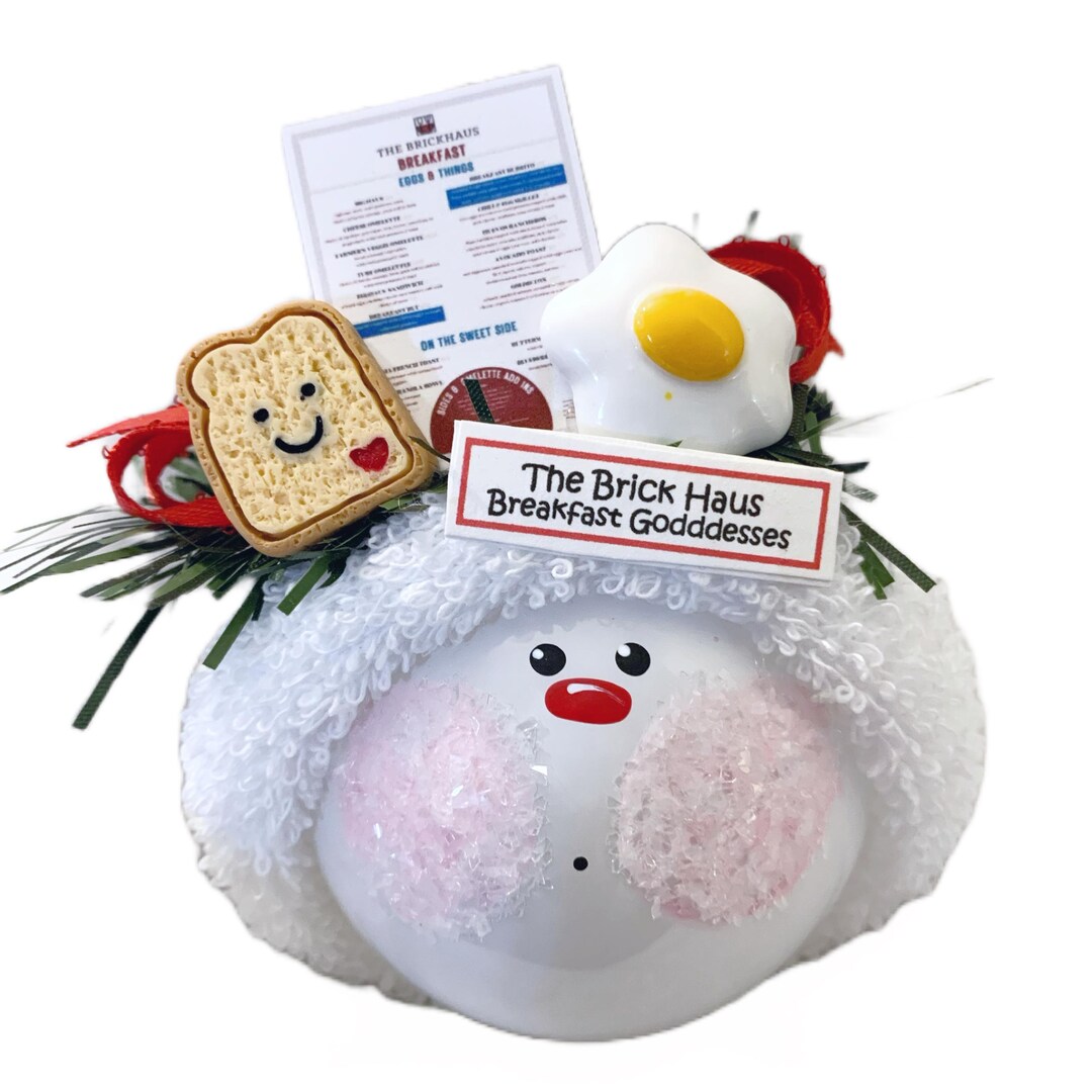 Restaurant Worker Waitress Waiter Christmas Ornament Toast Egg Menu ...