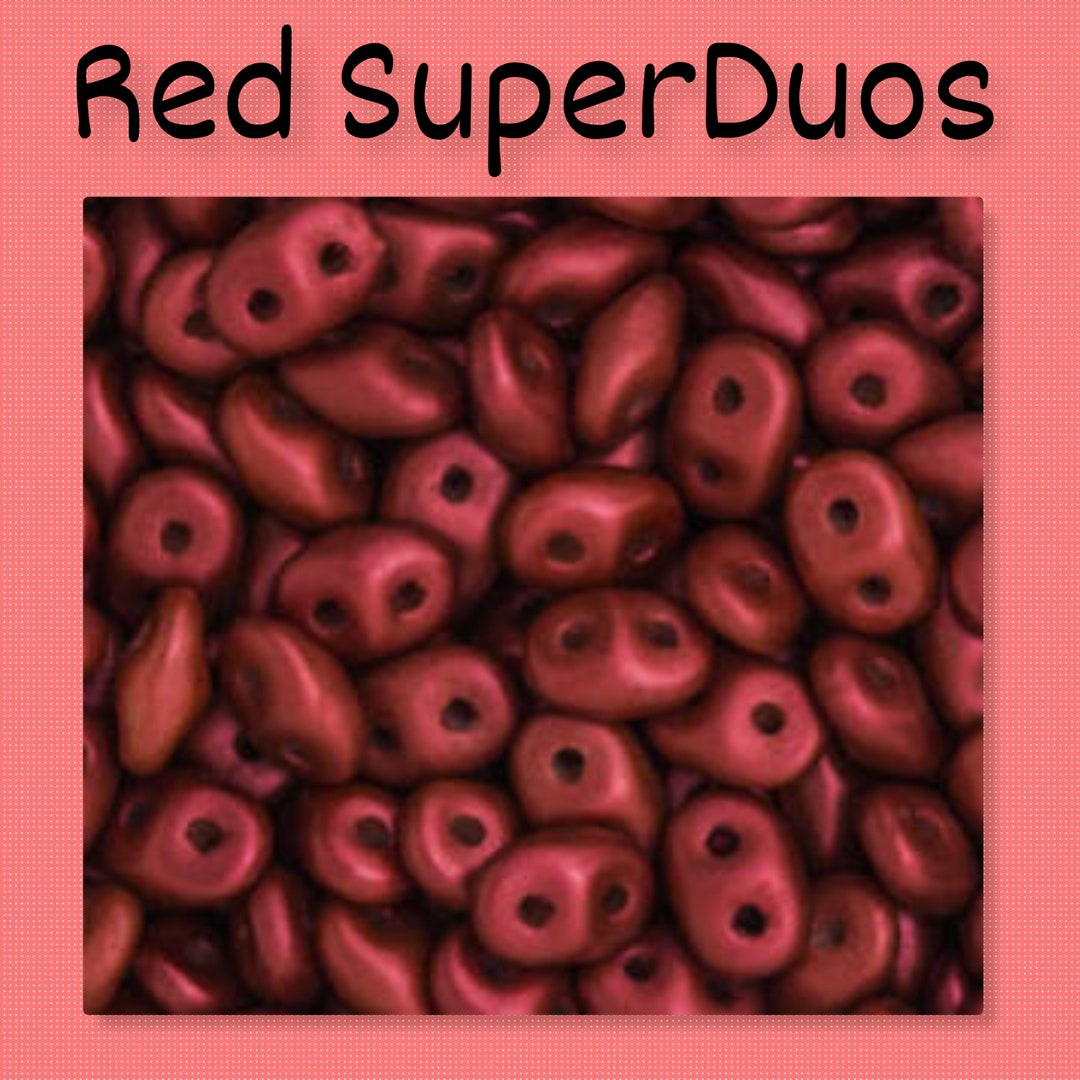 Superduo Beads - "reds" - Etsy