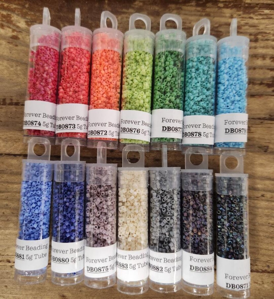 11/0 Delica Seed Bead Lot - Matte Opaque Rainbow - Forever Beading Mix ...
