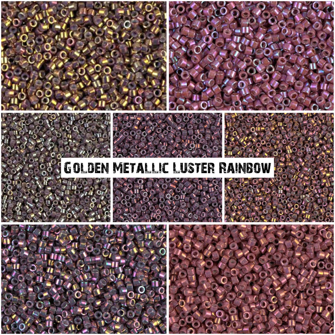 11/0 Delica Golden Metallic Luster Rainbow - 7 Color Lot - 5 Grams per ...