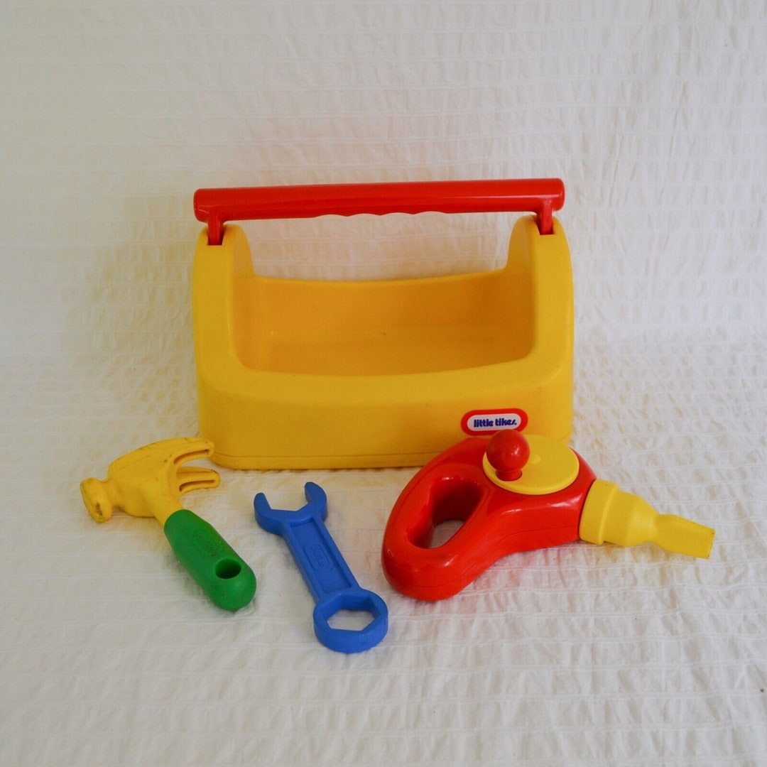 Vintage Little Tikes Carry Along Tools, 90's Children's Tool Box Set ...