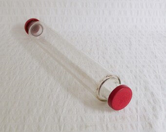 Vintage Clear Glass Rolling Pin 14 Inch Missing Screw Cap Kitchen ...