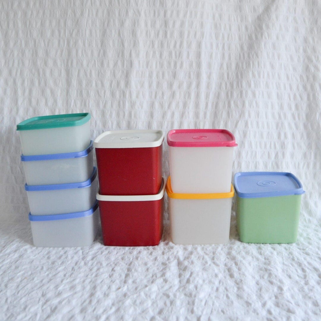 Large Bundle of Vintage Retro Tupperware Containers, Small Square Box ...