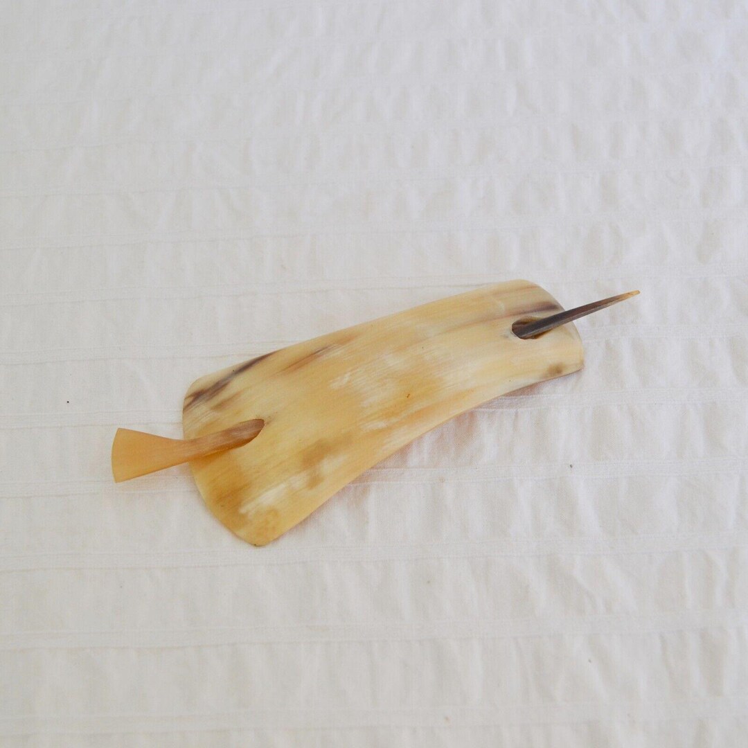 Vintage Horn Hair Pin, Large Curved Hair Slide With Pin, Cream 10cm - Etsy