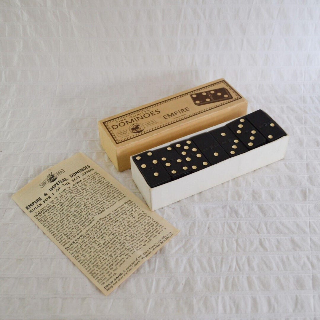 Empire Dominoes Vintage Complete Boxed Set of Crystalate Dominoes - Etsy