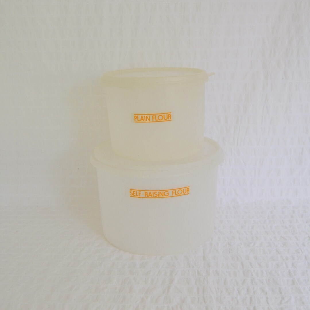 Vintage Tupperware White Plastic Storage Containers X2 Plain Self ...