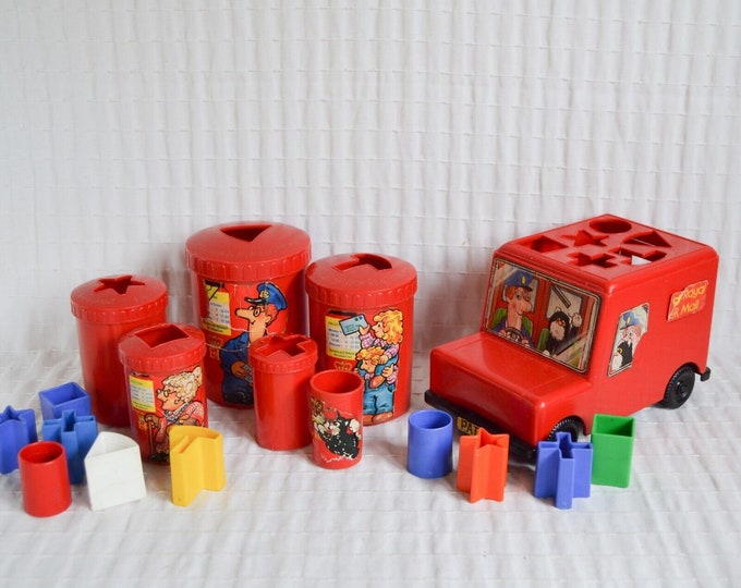 Vintage Postman Pat Shape Sorter Toy Merit Royal Mail Van & Nesting ...