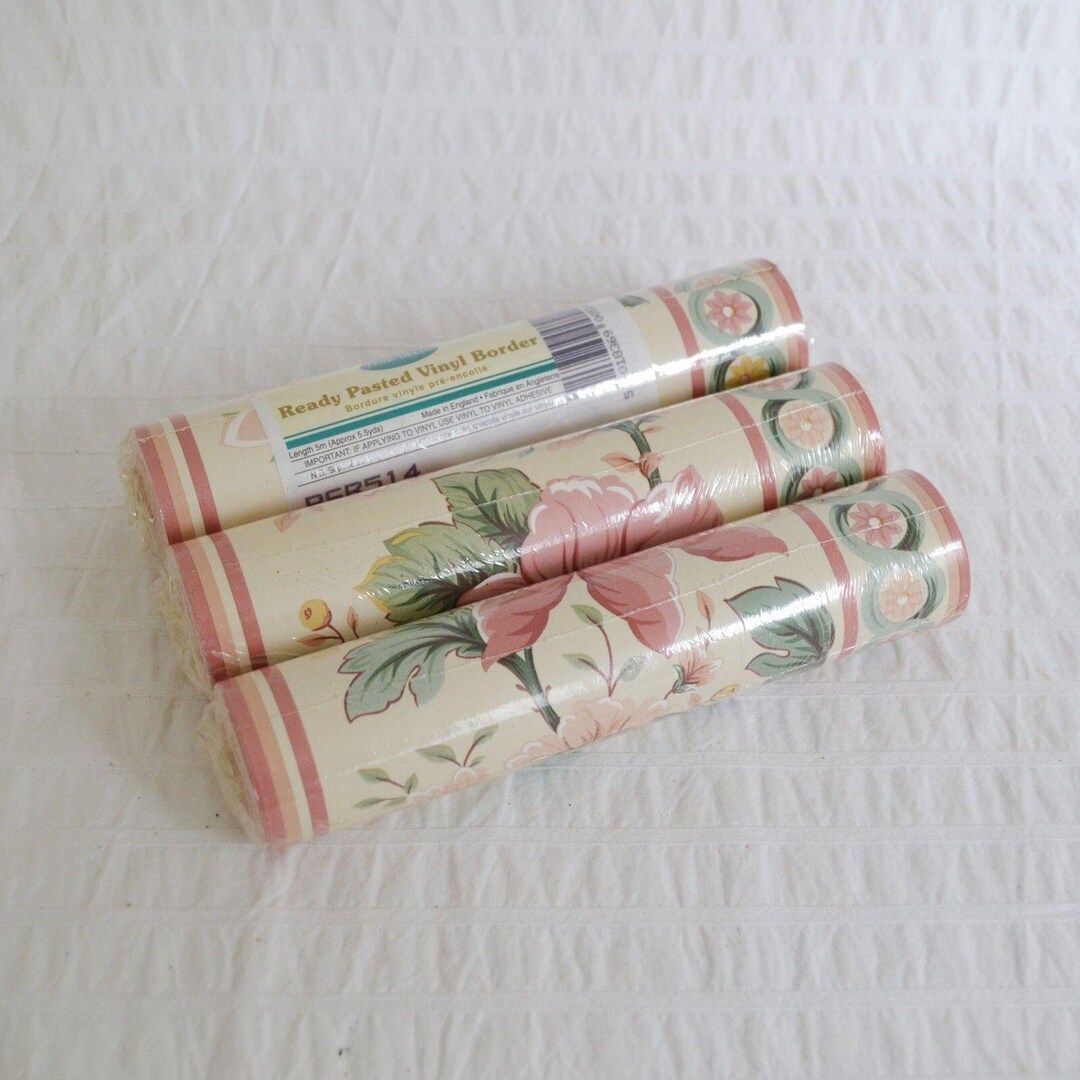 Vintage Fine Decor Ready Pasted Vinyl Borders X3 15m Traditional Floral ...
