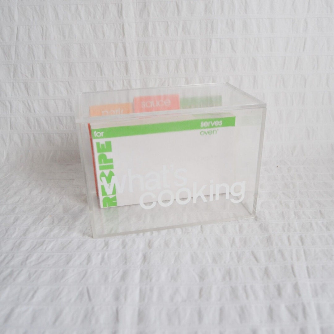 1970's Vintage Clear Plastic Recipe Box With Original Index Cards ...